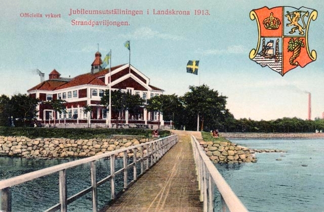 "Strandpaviljongen." Vykort. -Landskrona museum / DigitaltMuseum