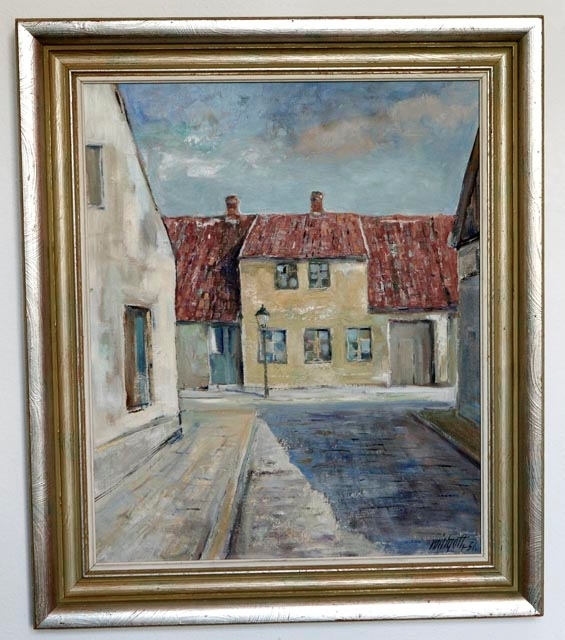 Faustagården. Oljemålning av Willgott Alexander Jeppson, 1951 ...