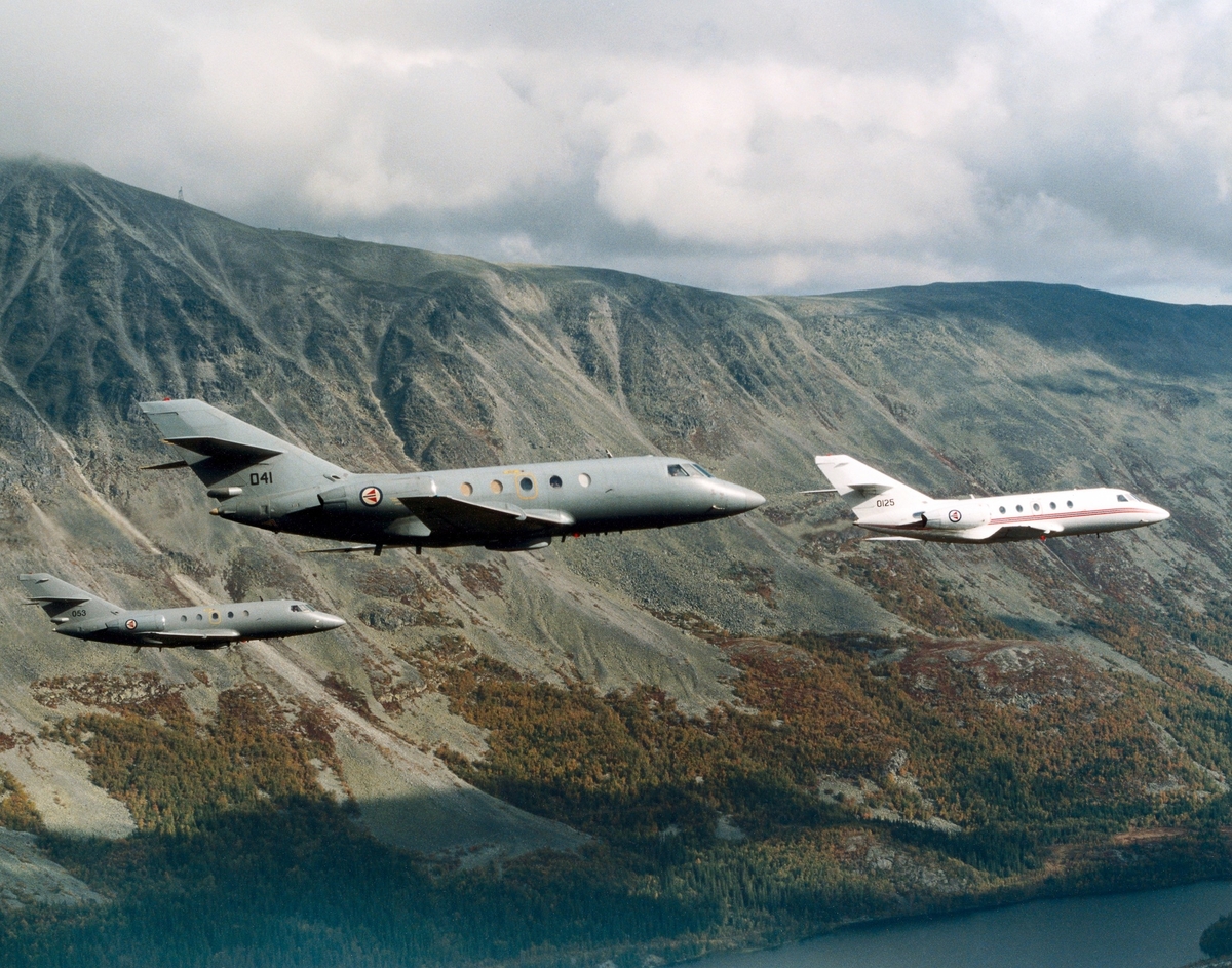 De tre norske Da-20 Jet Falcon fra 717 Skvadron. -Forsvarshistorisk ...