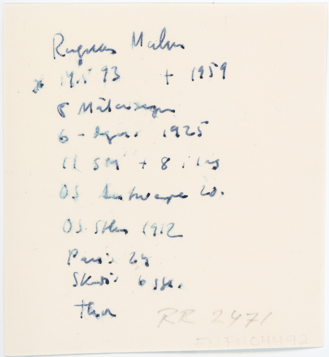 Tävlingscyklisten Ragnar Malm, Uppsala -Upplandsmuseet / DigitaltMuseum