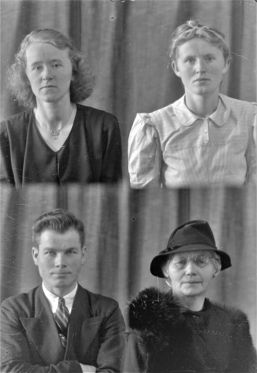 Portrett. Tre kvinner og en mann. Bestilt av Hr. Erling Våge + Fru ...