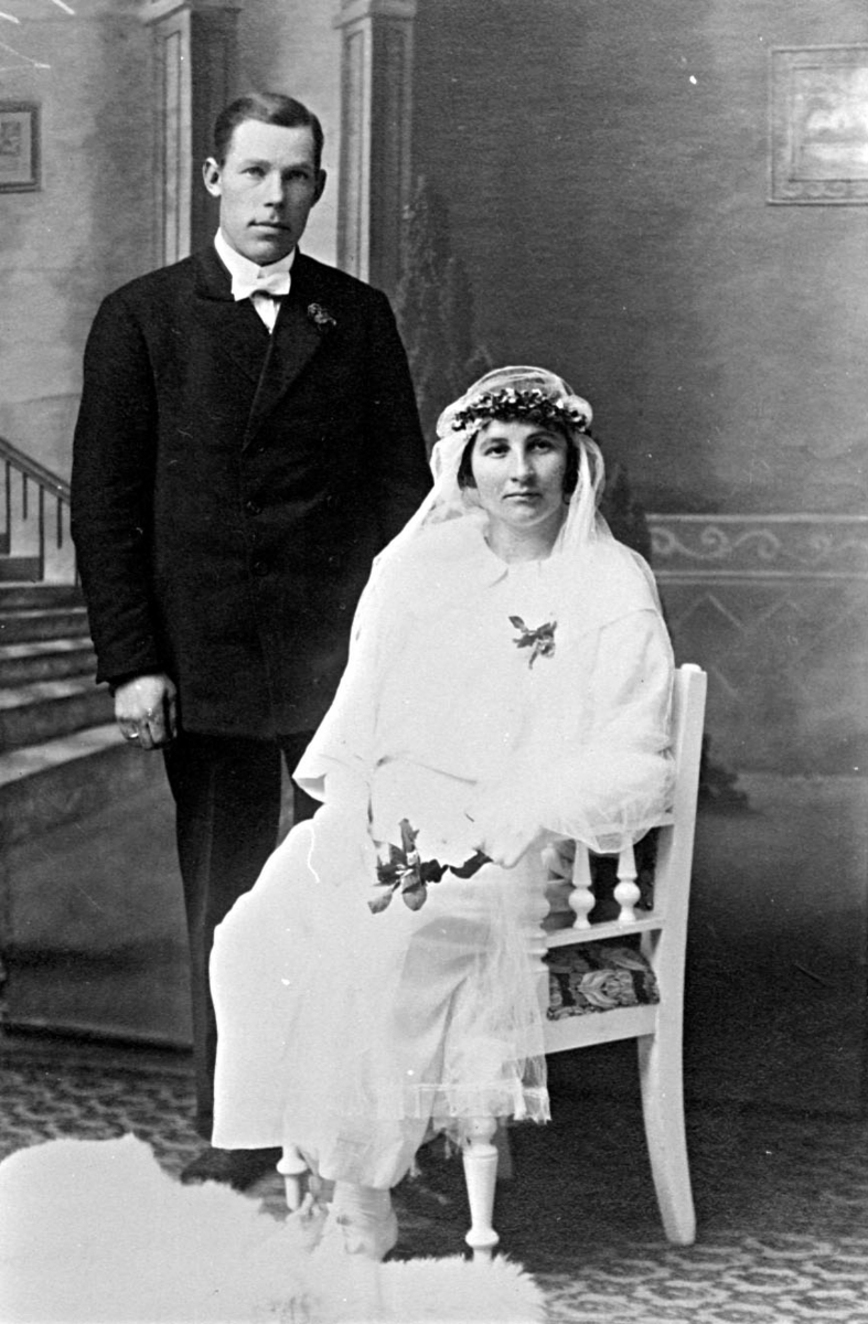 Brudeparet Jenny og Hans Marelius Andreassen, Aursfjord -Midt-Troms ...