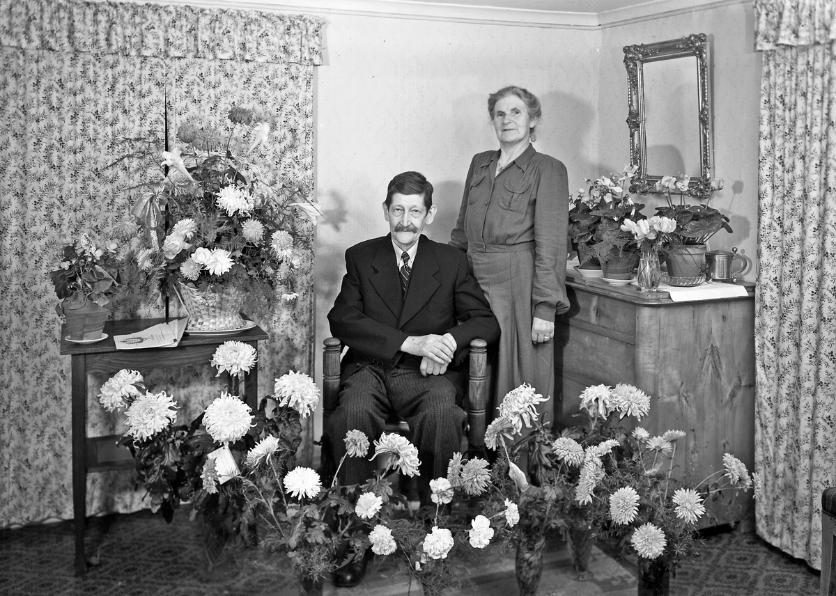 Målare Martin Lindblom med fru Anna Lindblom på hans 70-årsdag, 4 nov ...