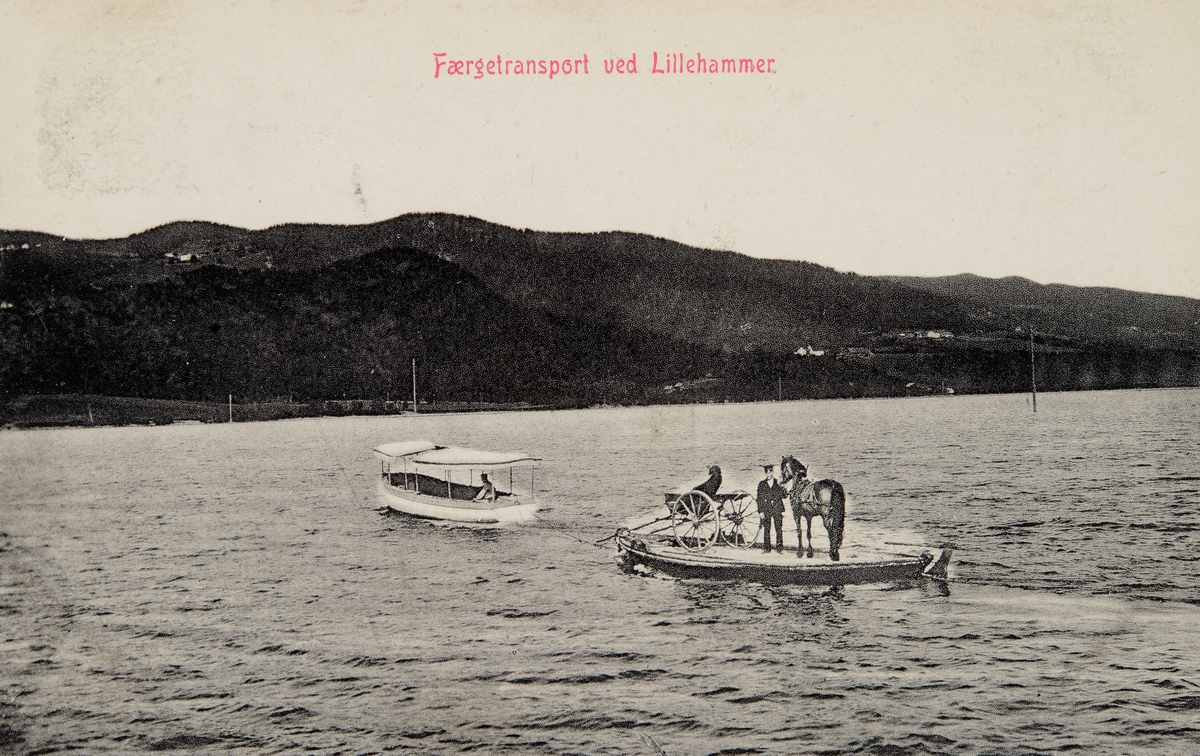 Postkort, Lillehammer, Vingnes, motorbåten M/B Fram var sundbåt helt ...