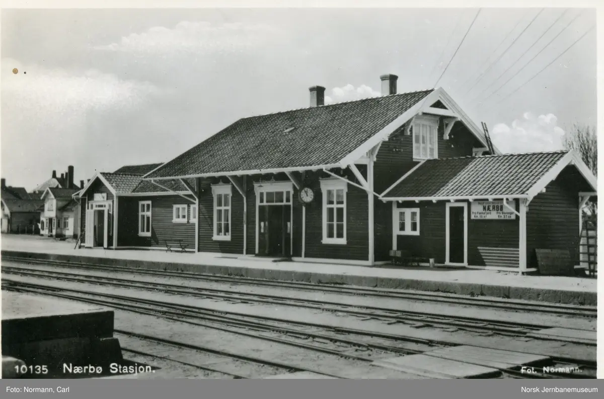 Nærbø stasjon på Sørlandsbanen -Norsk Jernbanemuseum / DigitaltMuseum