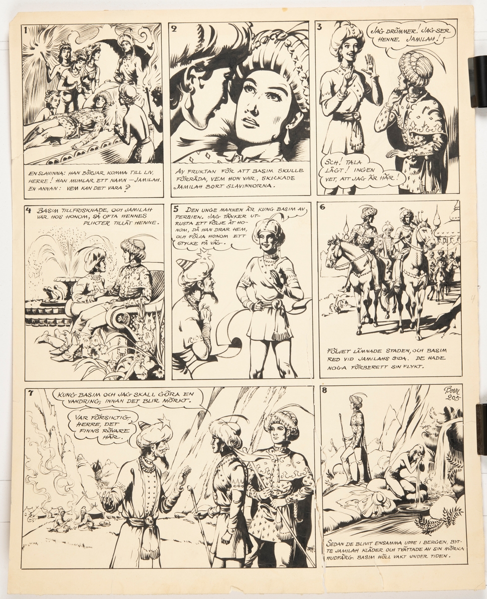 Tusen och en natt: Prins Bedr Basim och prinsessan Djauhara [Akvarell ...