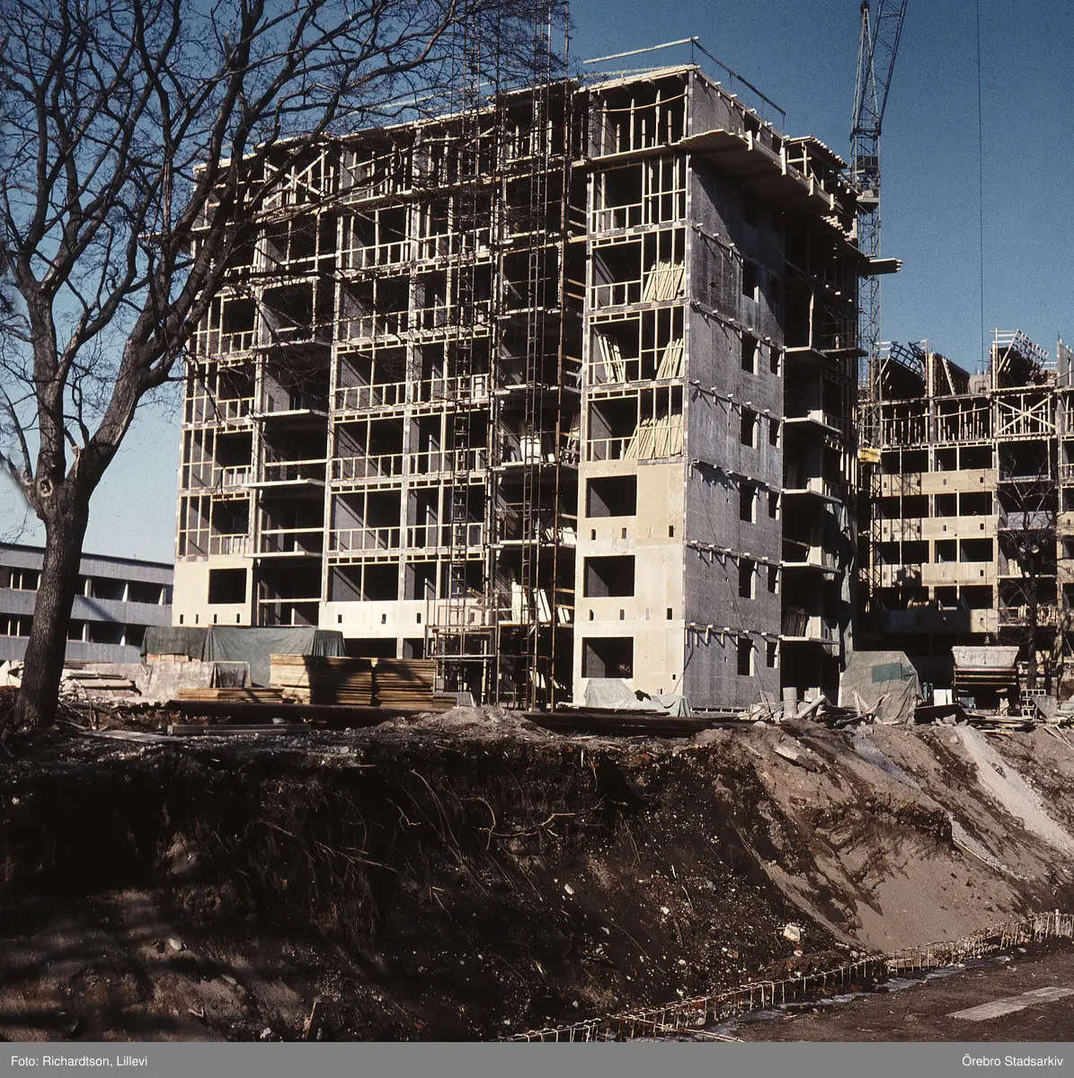 Byggnation på Tunnbindargränd, 1960-tal -Örebro Stadsarkiv / DigitaltMuseum