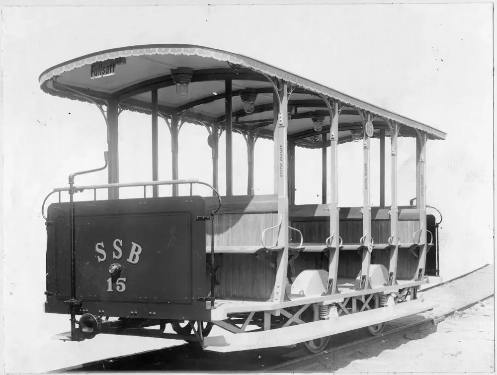 Öppen släpvagn från SSB -Spårvägsmuseet / DigitaltMuseum