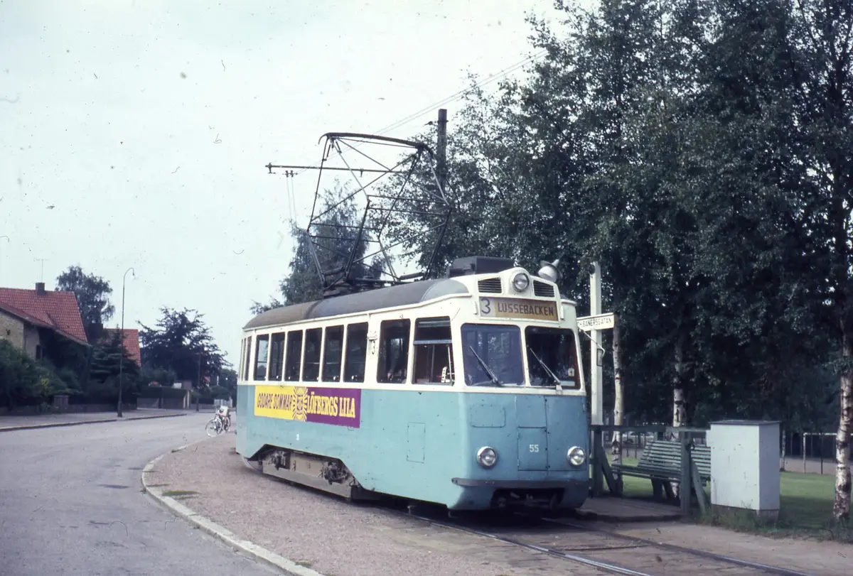 Helsingborgs Stads Spårvägar (HSS). Motorvagn nr 55 (typ: F2 ("Mustang ...
