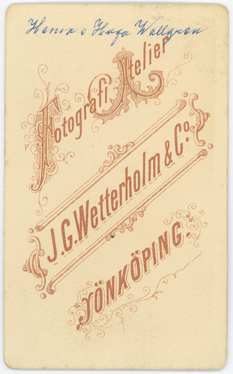 Porträtt på Plåtslagare Hugo Wallgren och hans fru Hanna, Jönköping ...