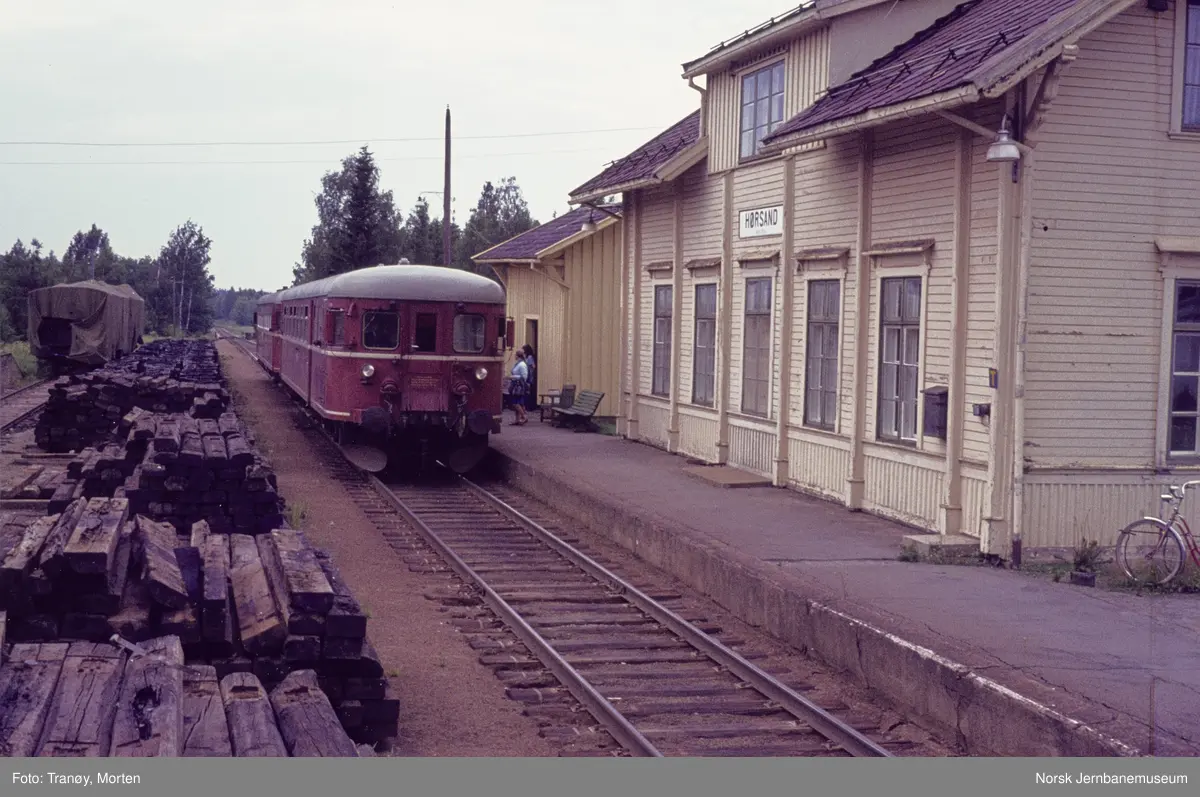 Dieselmotorvogn litra BM 86 med styrevogn litra BFS 86 med persontog ...