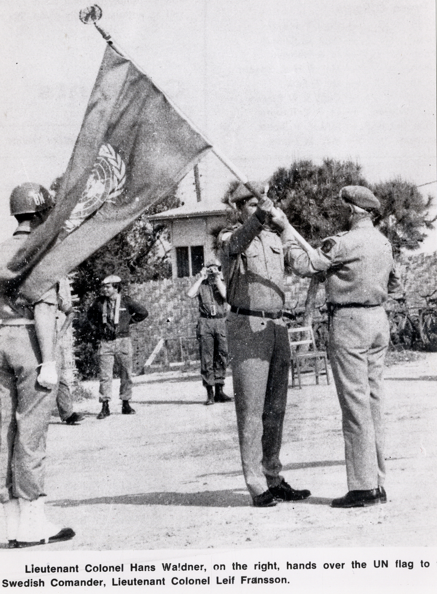 Svenska FN-bataljonen 76 C på Cypern, 1980. Den 28/5 1980 överlämnade ...