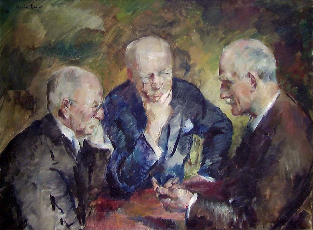 Christian Sinding, Gunnar Heiberg og Knut Hamsun [Maleri ...