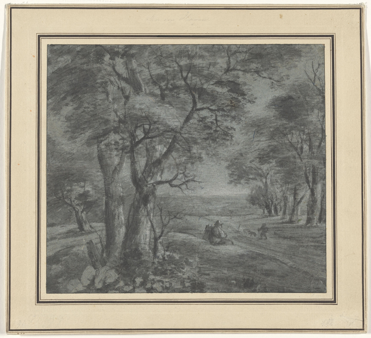 Landskap med sittende figurer [Tegning] -Nasjonalmuseet ...