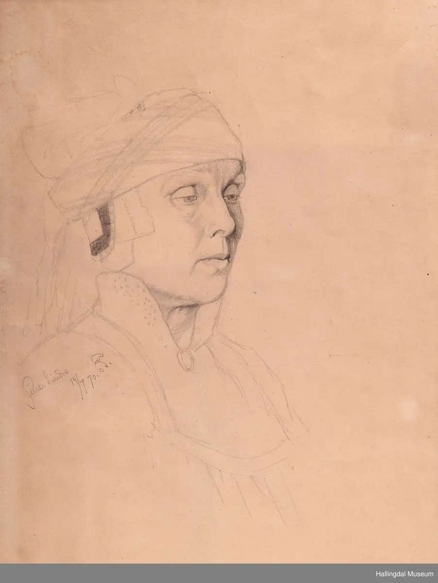 Kunstner Eilif Peterssen lagde 9 portretter av personer fra Hallingdal ...