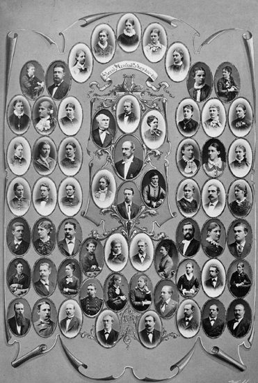 "Vexiö Musiksällskap 1880-1881". Collage av små foton. -Kulturparken ...