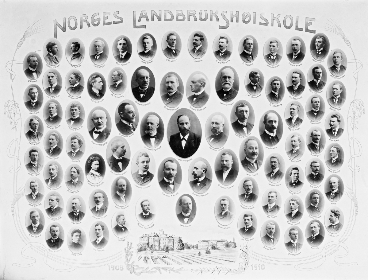 Portrettgalleri med personale og studenter fra Norges Landbrukshøiskole ...