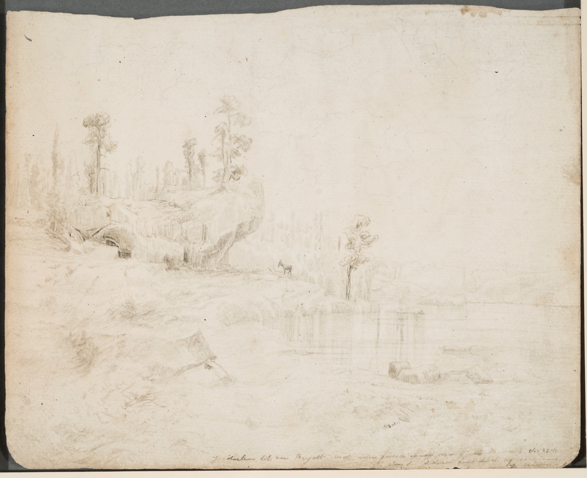 Sittende skomaker, (broren Knut?) [Tegning] -Kode / DigitaltMuseum