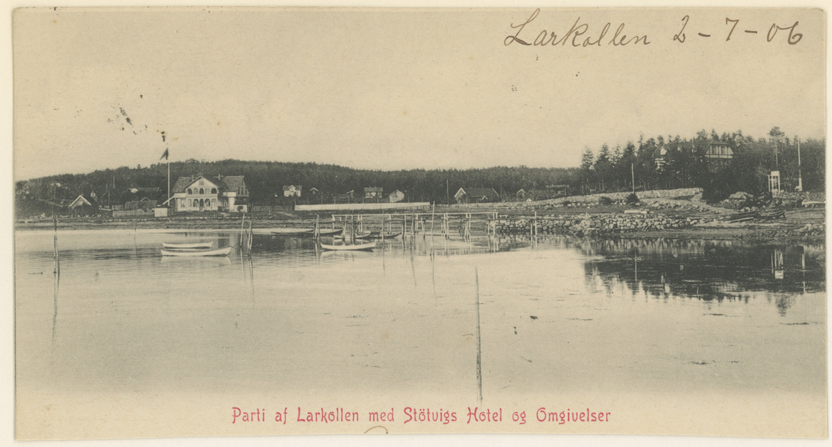 Larkollen (5 postkort) -Mossebibliotekene / DigitaltMuseum