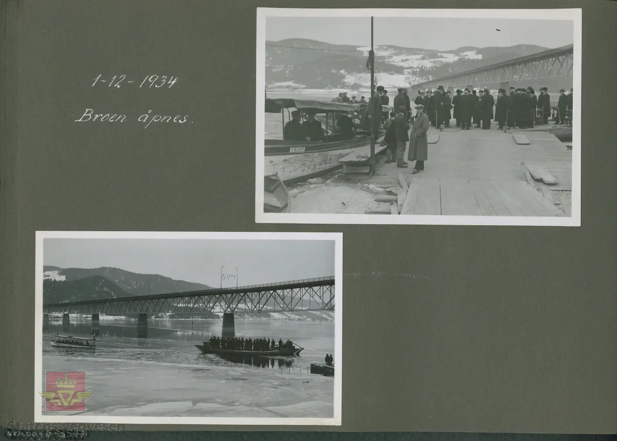 Vingnesbrua på Lillehammer ble åpnet 1.12.1934. Oppbygging i perioden ...