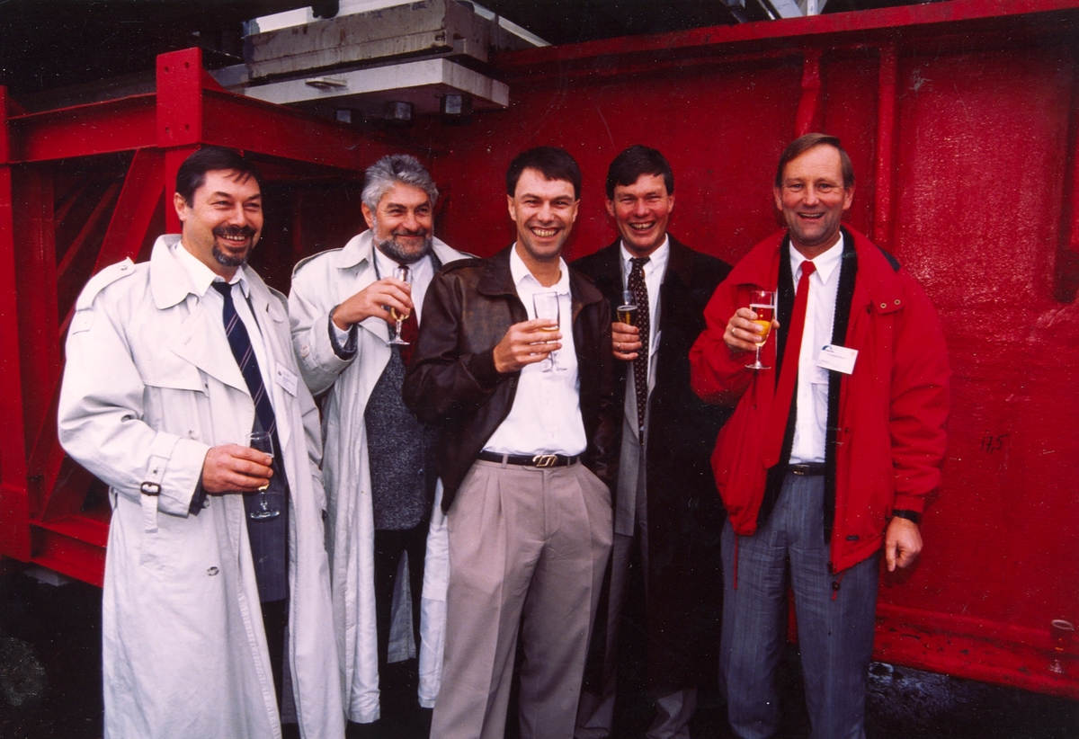 Fra venstre: Svein Giskemo (vedlikeholdsleder), Alex, Rune Skeie, Knut ...