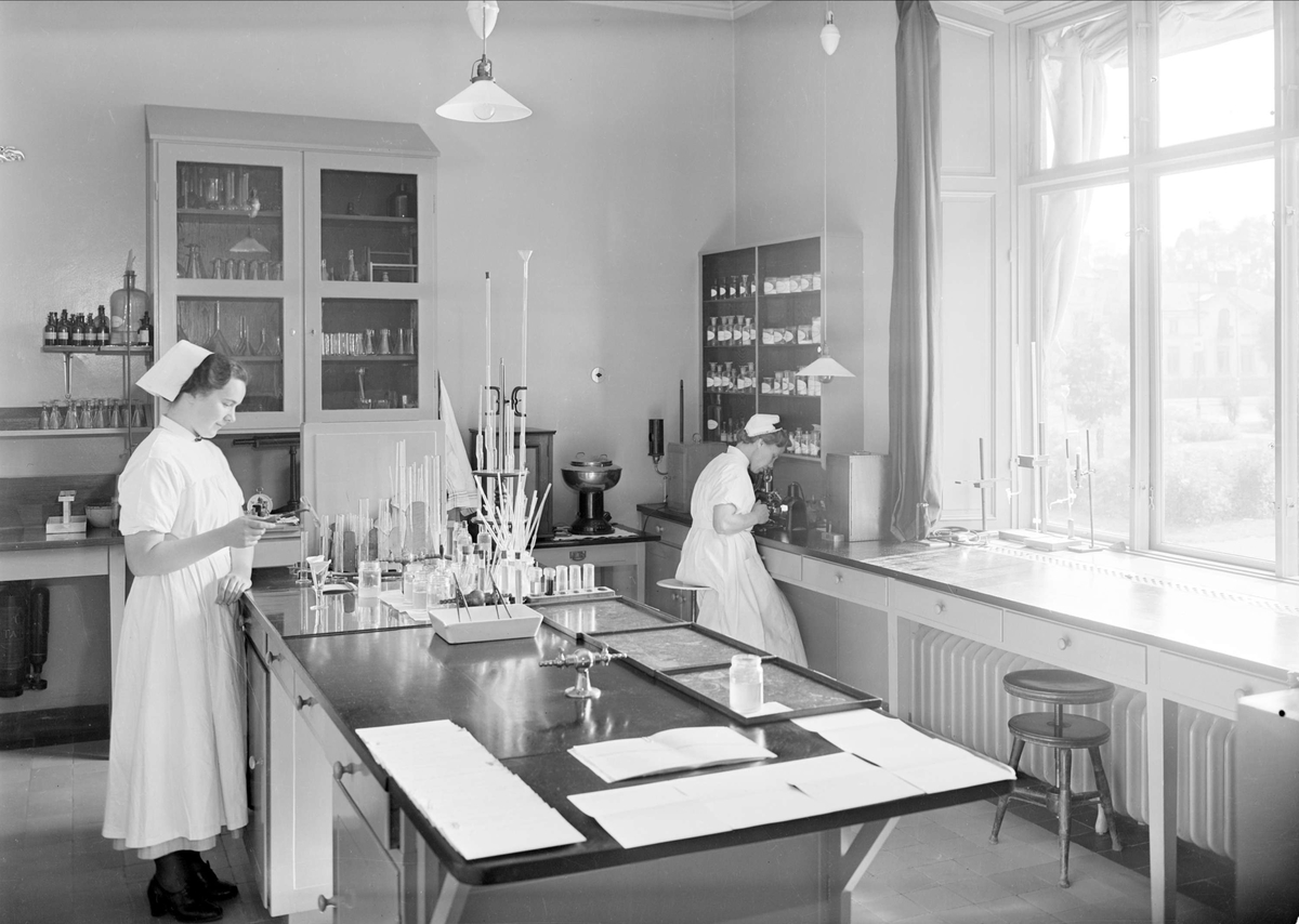 Laboratorium, Samariterhemmet, Uppsala 1942 -Upplandsmuseet ...