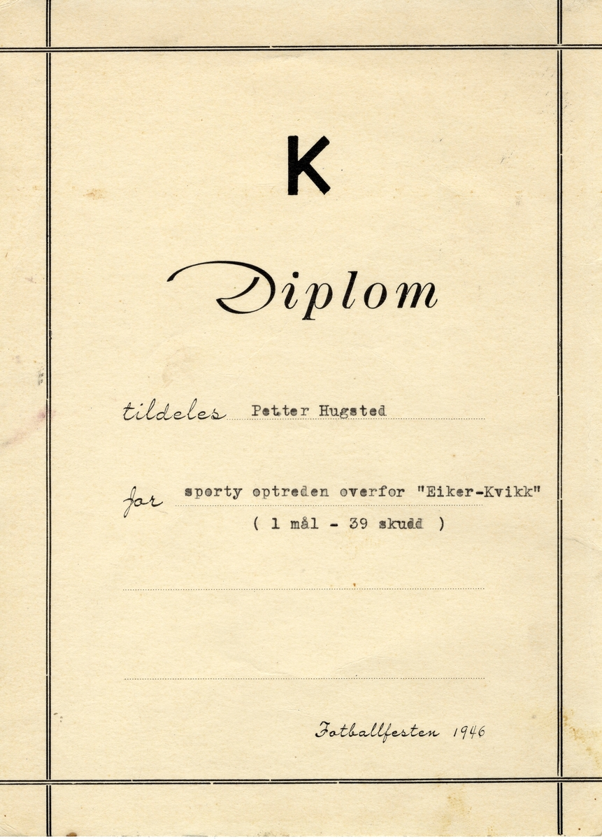 Diplom -Norsk Bergverksmuseum / DigitaltMuseum