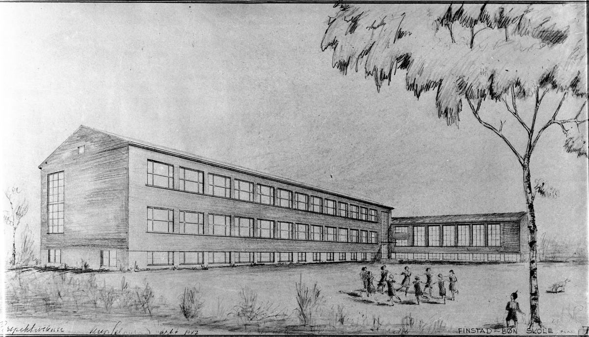 Enkle Tegninger Av Skolebygg Hundvåg Skole — Barkarkitekter