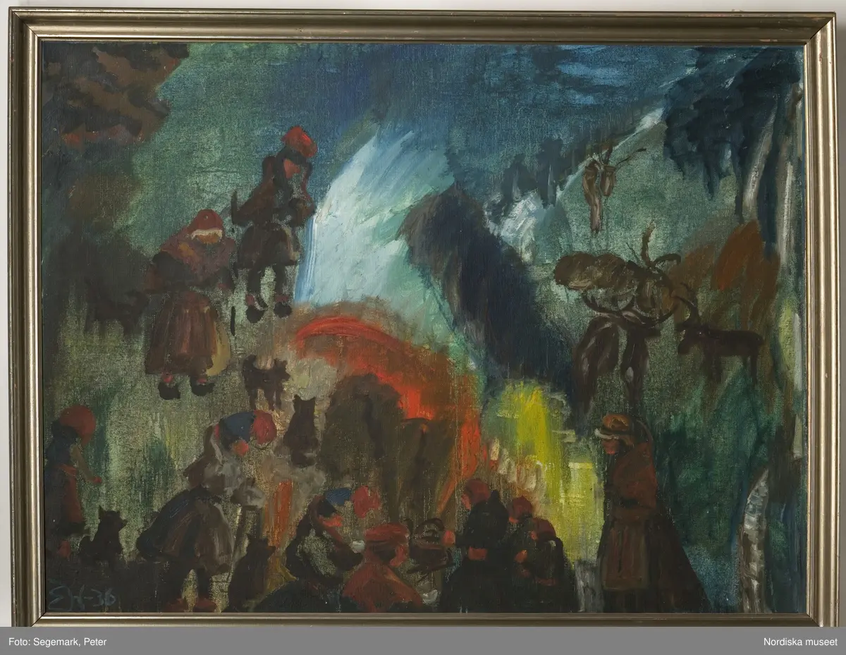 Målning av Emilie Demant Hatt, inv.nr NM.0246099. Kafferast. Landskap ...