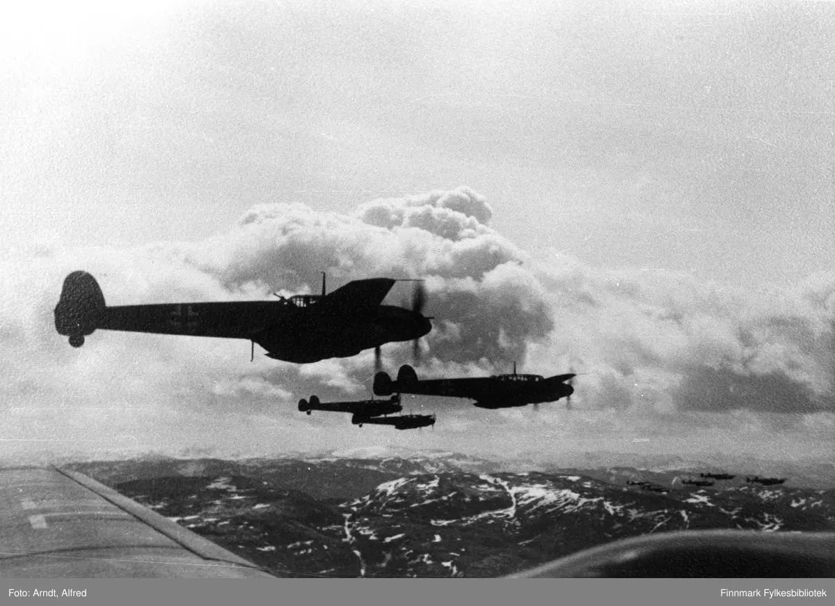 13. tunge skvadron av 5. jagerving (13.(Z)/JG 5) i luften over Norge ...