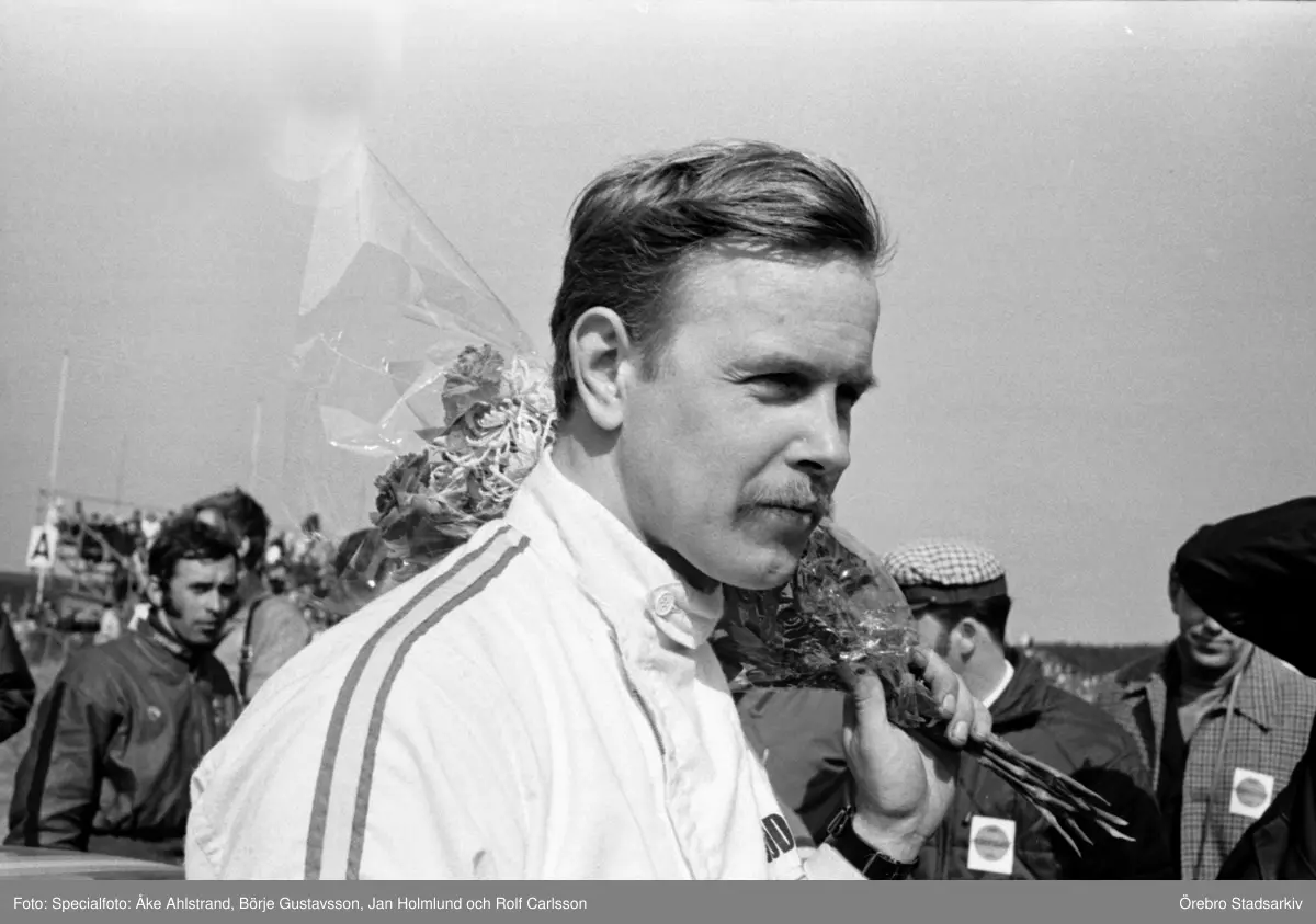 Segrare efter hård kamp. Karlskoga motorstadion, 1969-05-03 -Örebro ...