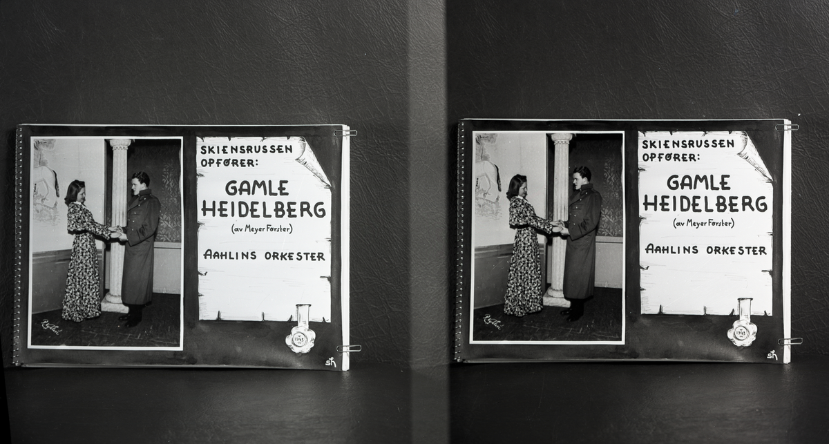 Reprofotografi av reklame for Skiensrussens forestilling i 1943 Foto i ...